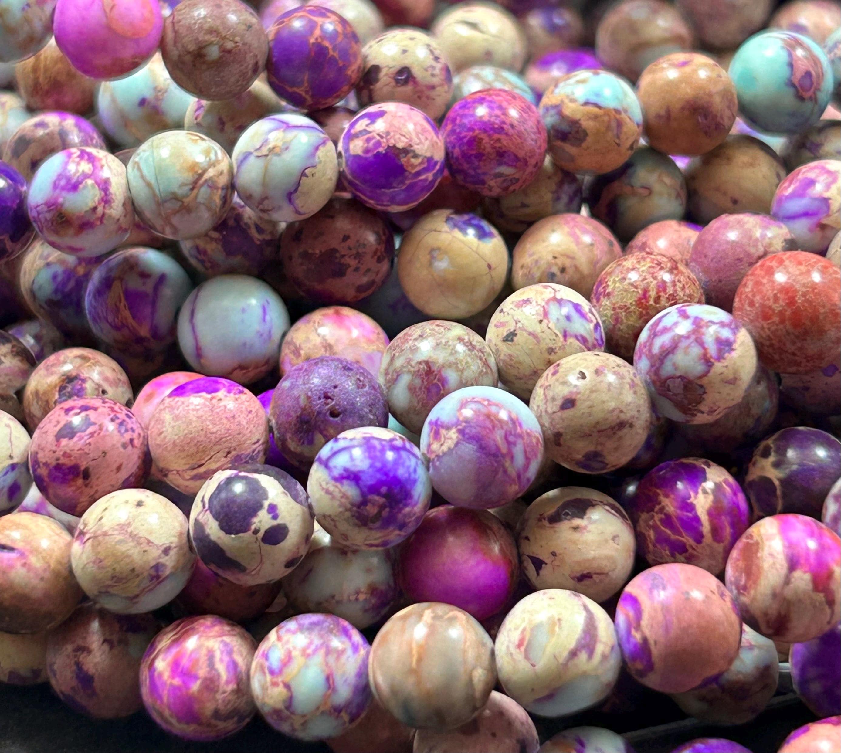 Natural Sea Sediment Jasper Gemstone Bead 6mm 8mm 10mm Round Beads ...