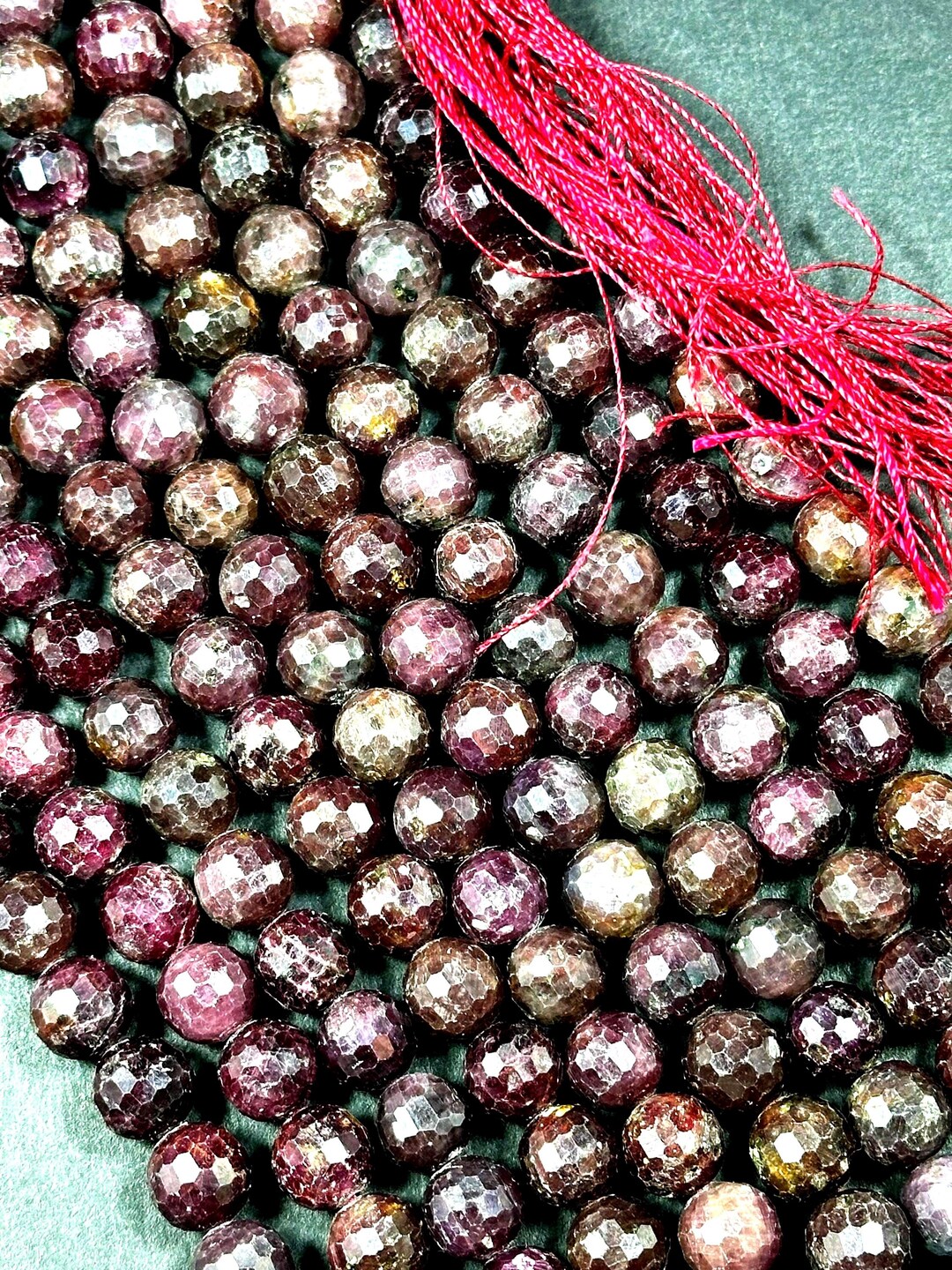 100% Natural Red Ruby Gemstone Bead Faceted 9-10mm Round Bead, Gorgeous ...