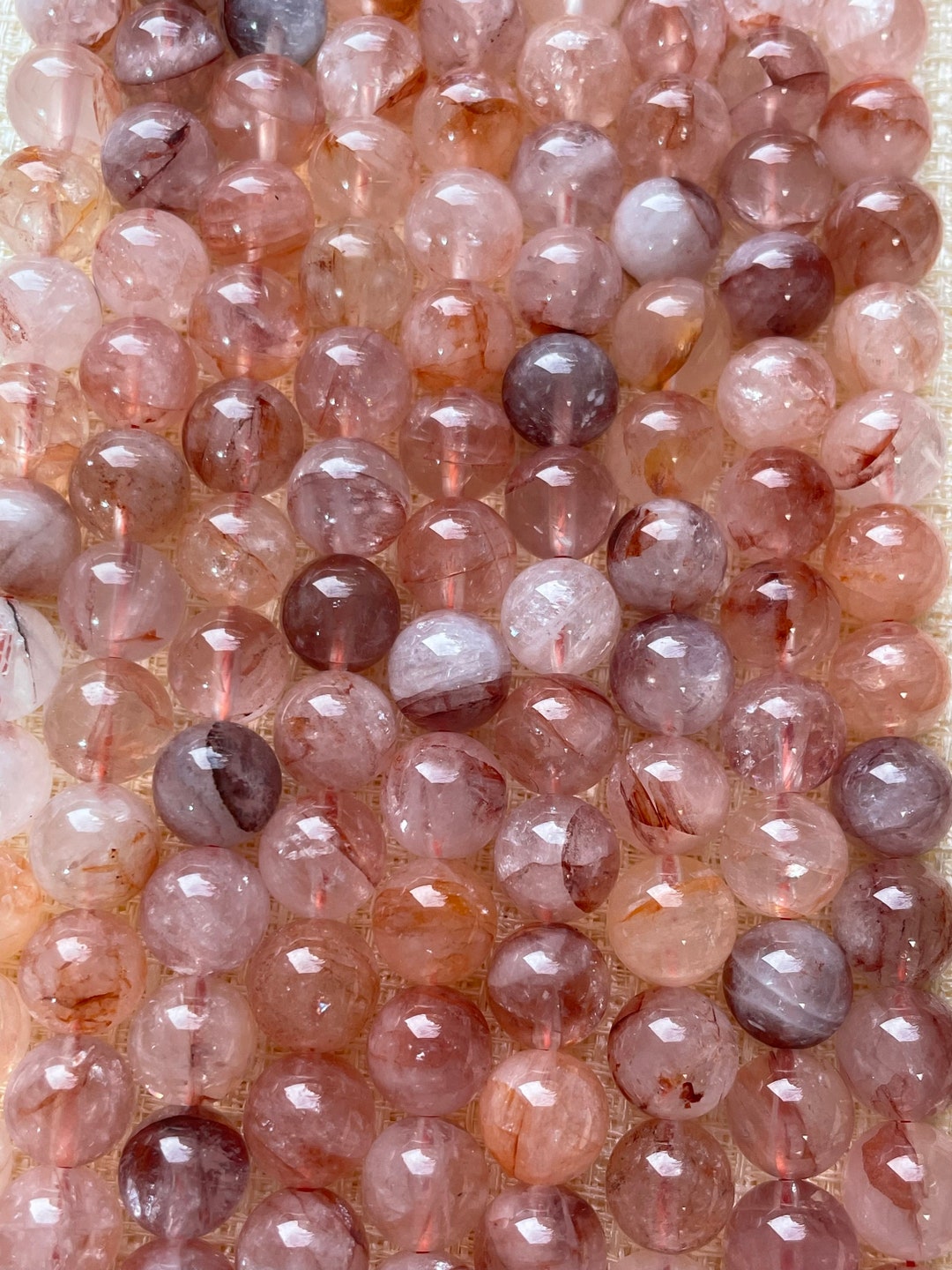 AAA Natural Ferruginous Quartz Fire Hematoid Quartz. Round, Beautiful ...