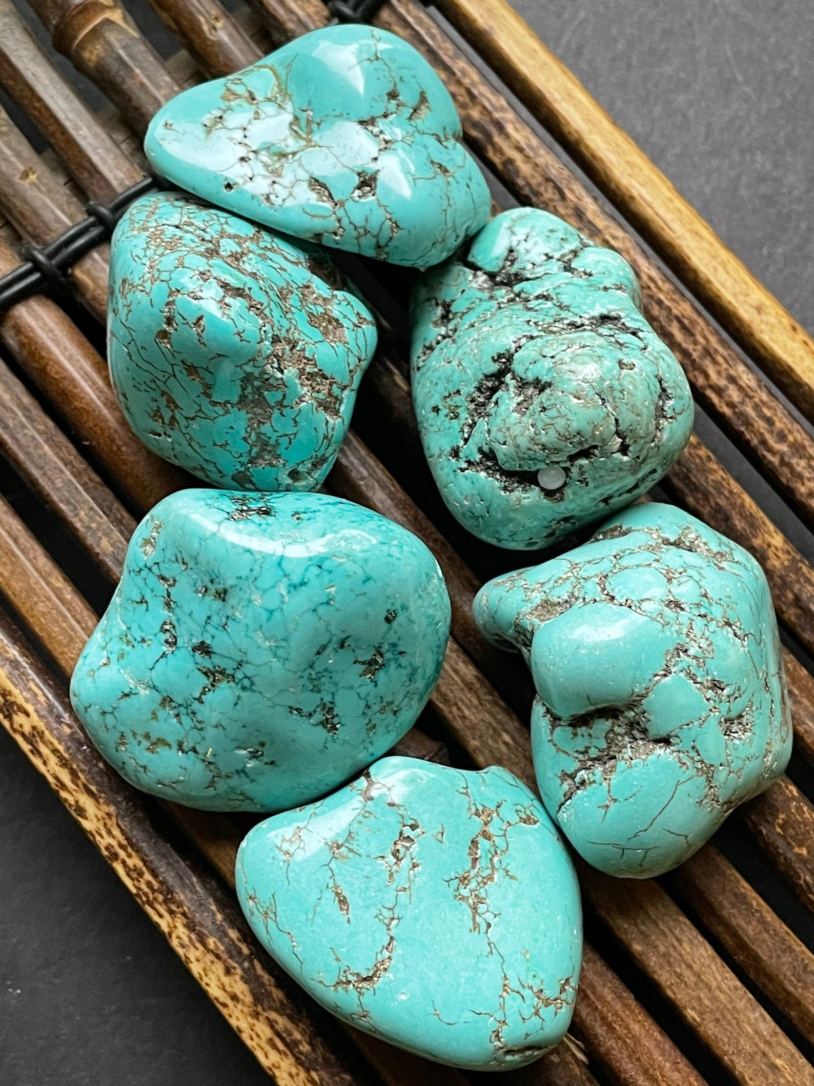Natural Blue Turquoise Howlite Stone Bead . 18mm 35mm Nugget - Etsy