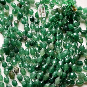 Natural Green Strawberry Quartz Stone Bead. Faceted 10x12mm Barrel ...