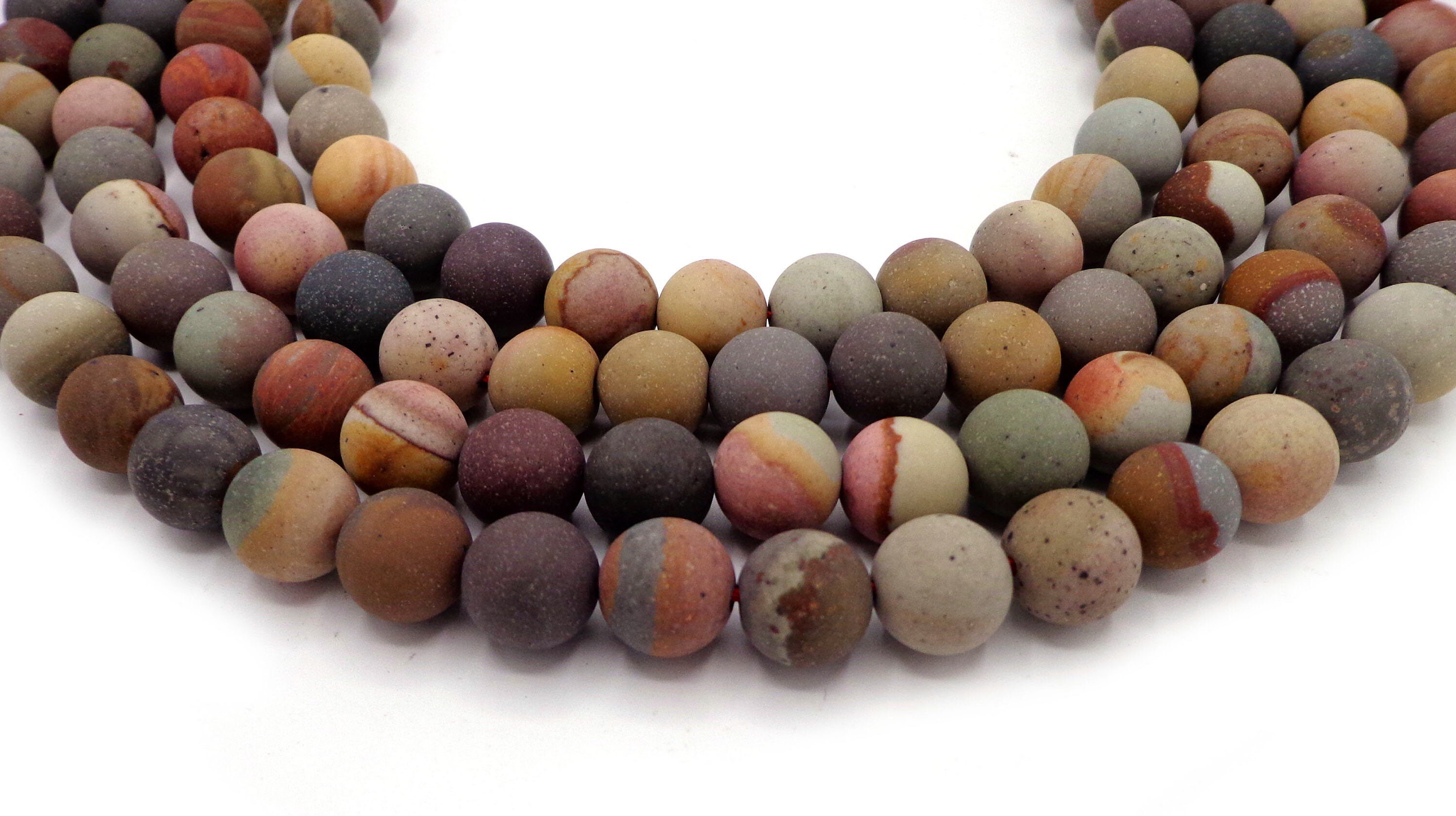 NATURAL Gemstone Matte Picaso Jasper Smooth Round - Etsy