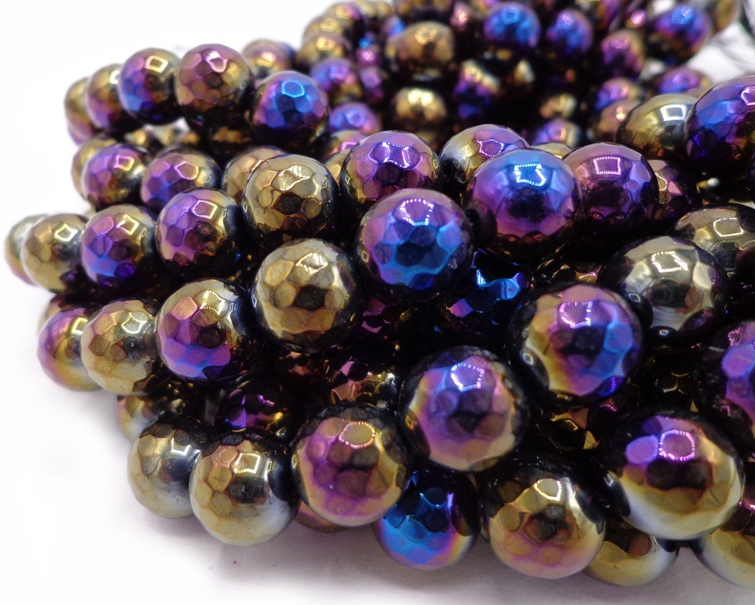 Mystic Natural Gemstone Bead Faceted Lavender Jade Beads 6mm 8mm 10mm ...