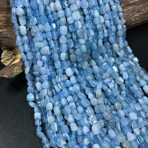 Natural Aquamarine Gemstone Bead Freeform Pebble Shape, Beautiful ...
