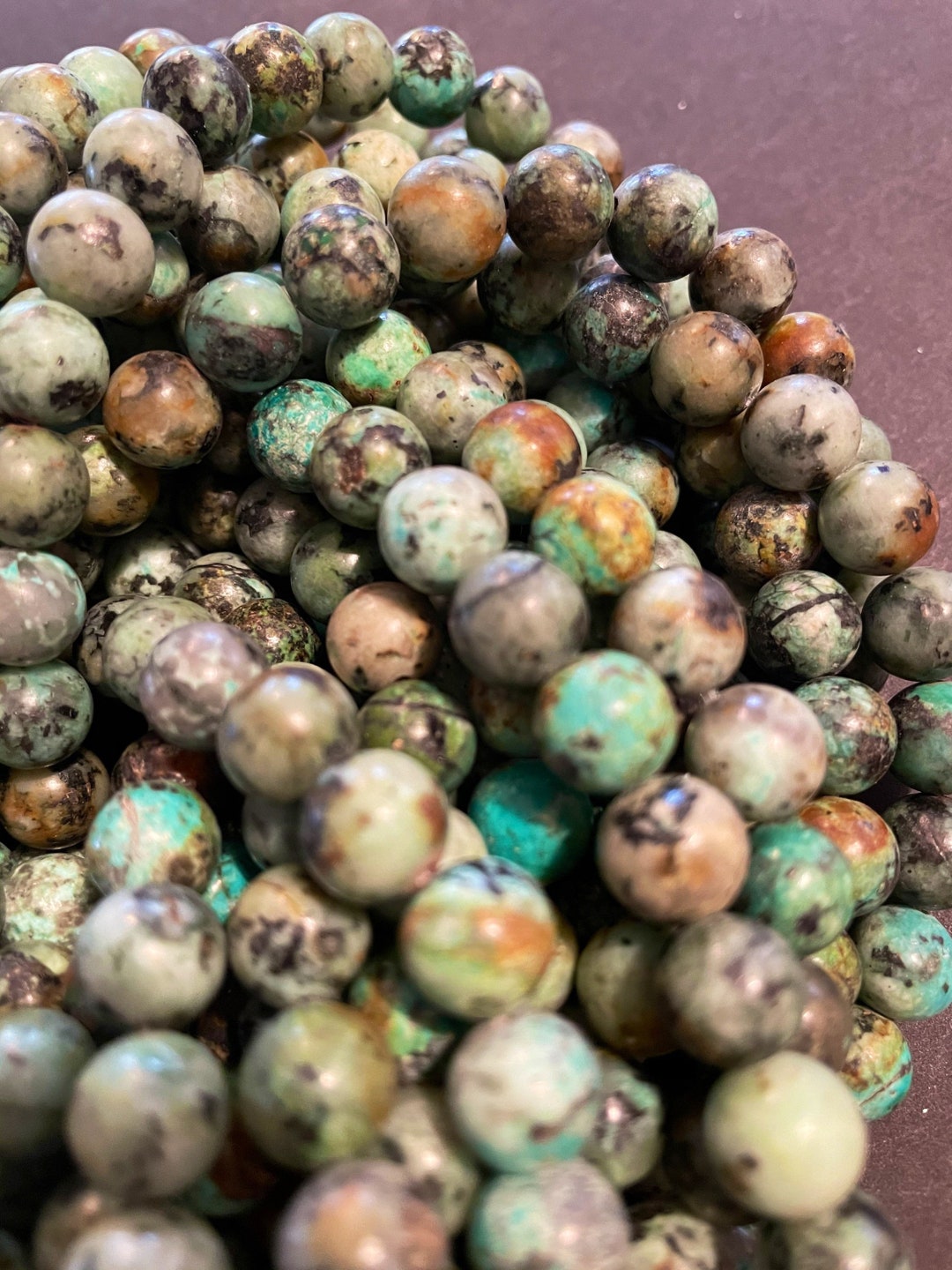 Natural Africa Turquoise. 6mm 8mm 10mm 12mm. Round Bead . Beautiful ...