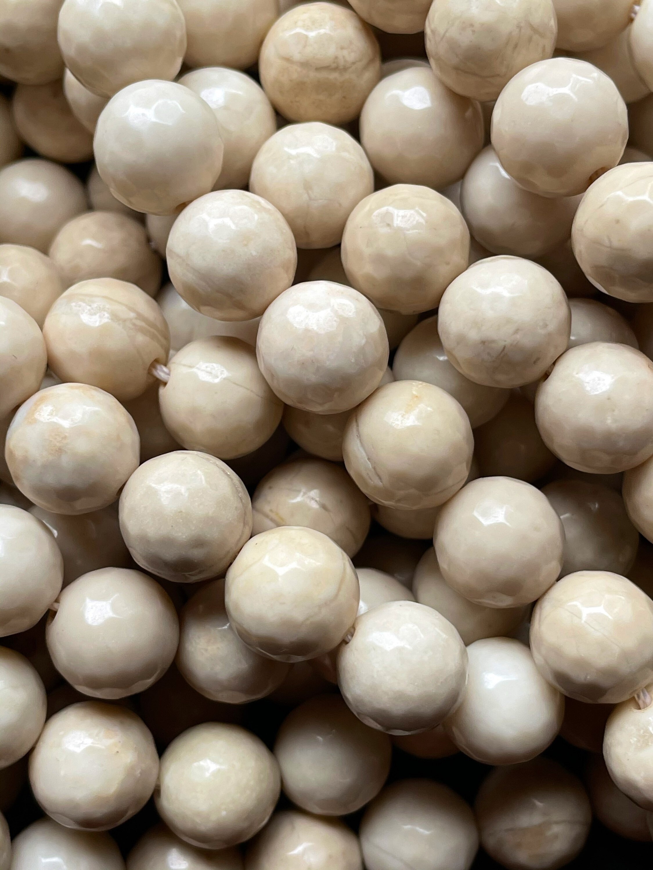 Natural River Stone Bead. Faceted 4mm 6mm 8mm 10mm 12mm Round Bead ...