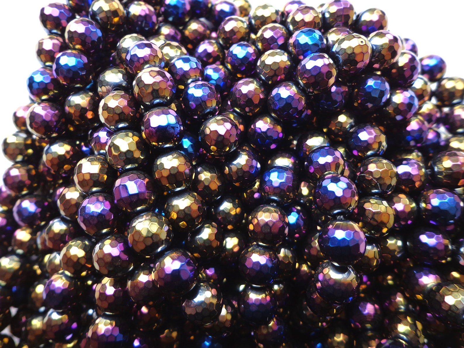 AAA Mystic Agate Gemstone Beads, 6mm, 8mm, 10mm, Faceted Round Beads ...