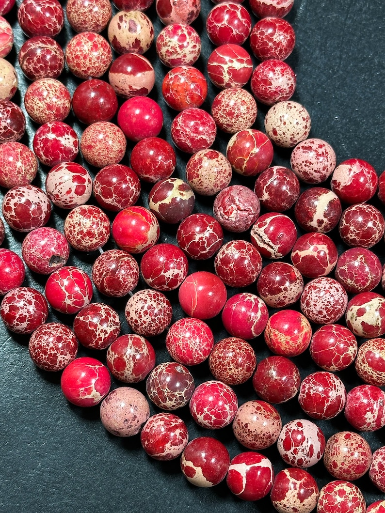 Natural Sea Sediment Jasper Gemstone Bead 6mm 8mm 10mm Round Beads ...