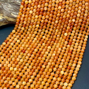 Natural Orange Jade Gemstone Bead 6mm 8mm Round Beads, Beautiful Orange ...