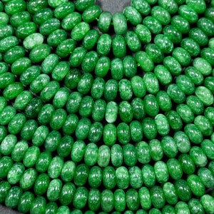 NATURAL Green Jade Gemstone Bead 8x5mm Rondelle Shape Bead, Beautiful ...