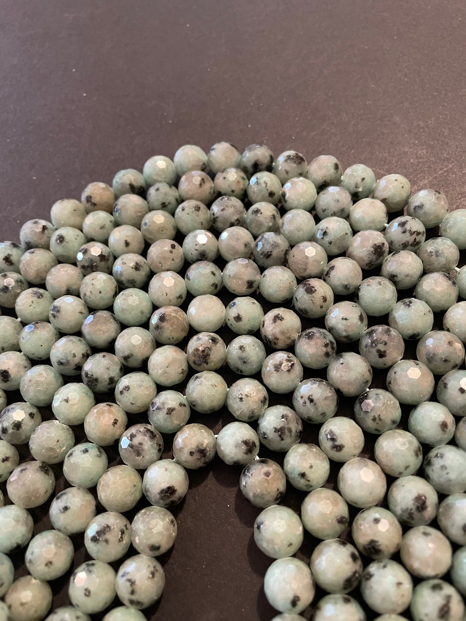 Natural Kiwi Green Jasper. 6mm 8mm 10mm Faceted Diamond Cut.. Gorgeous ...