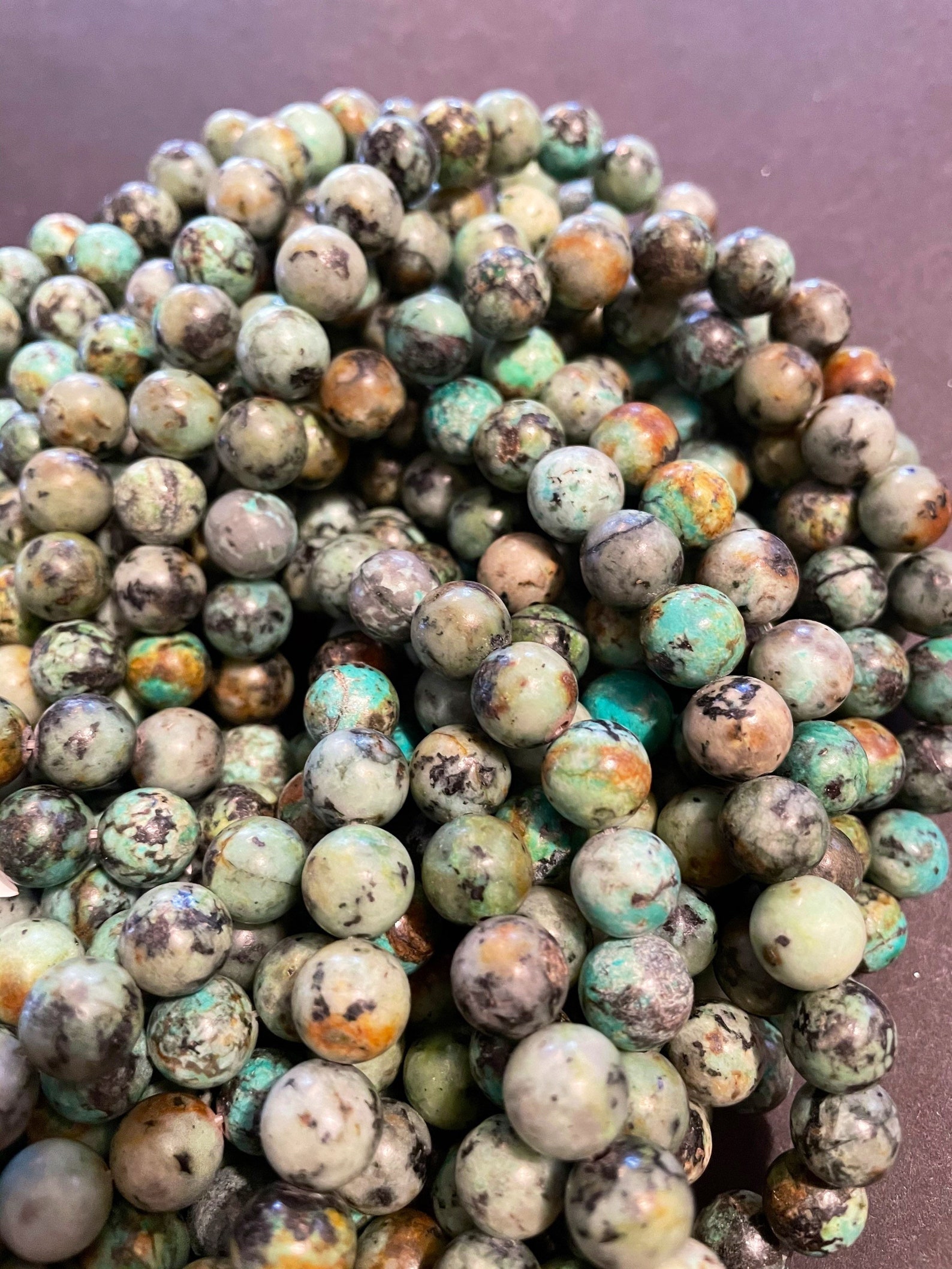Natural Africa Turquoise. 6mm 8mm 10mm 12mm. Round Bead . Beautiful ...