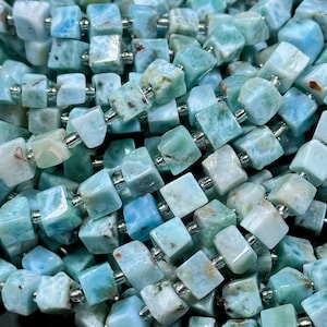 AAA Natural Larimar Gemstone Bead 6mm Cube Shape, Beautiful Natural ...