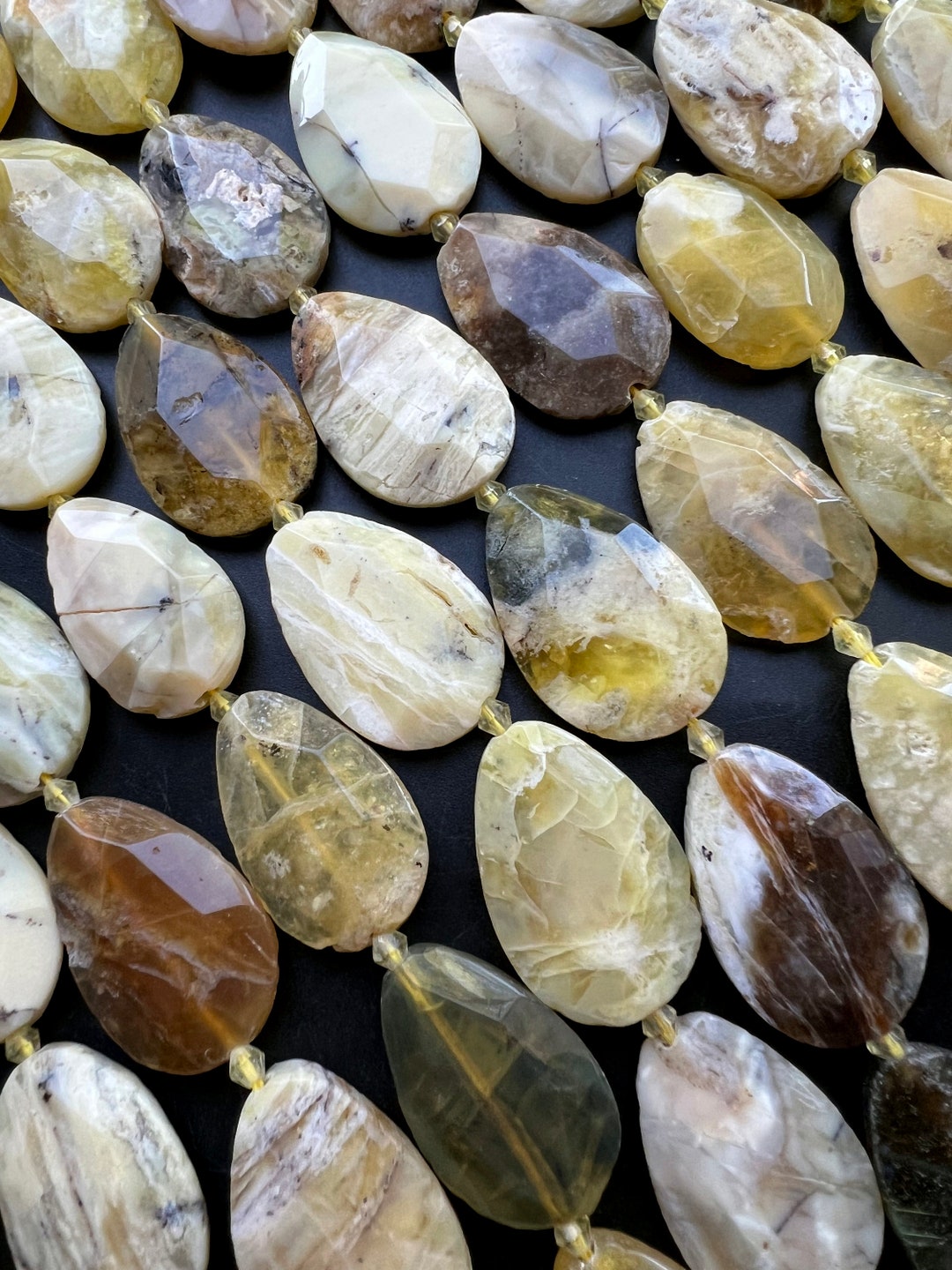 Natural Yellow Opal Gemstone Bead Faceted Teardrop Shape 21x30mm ...