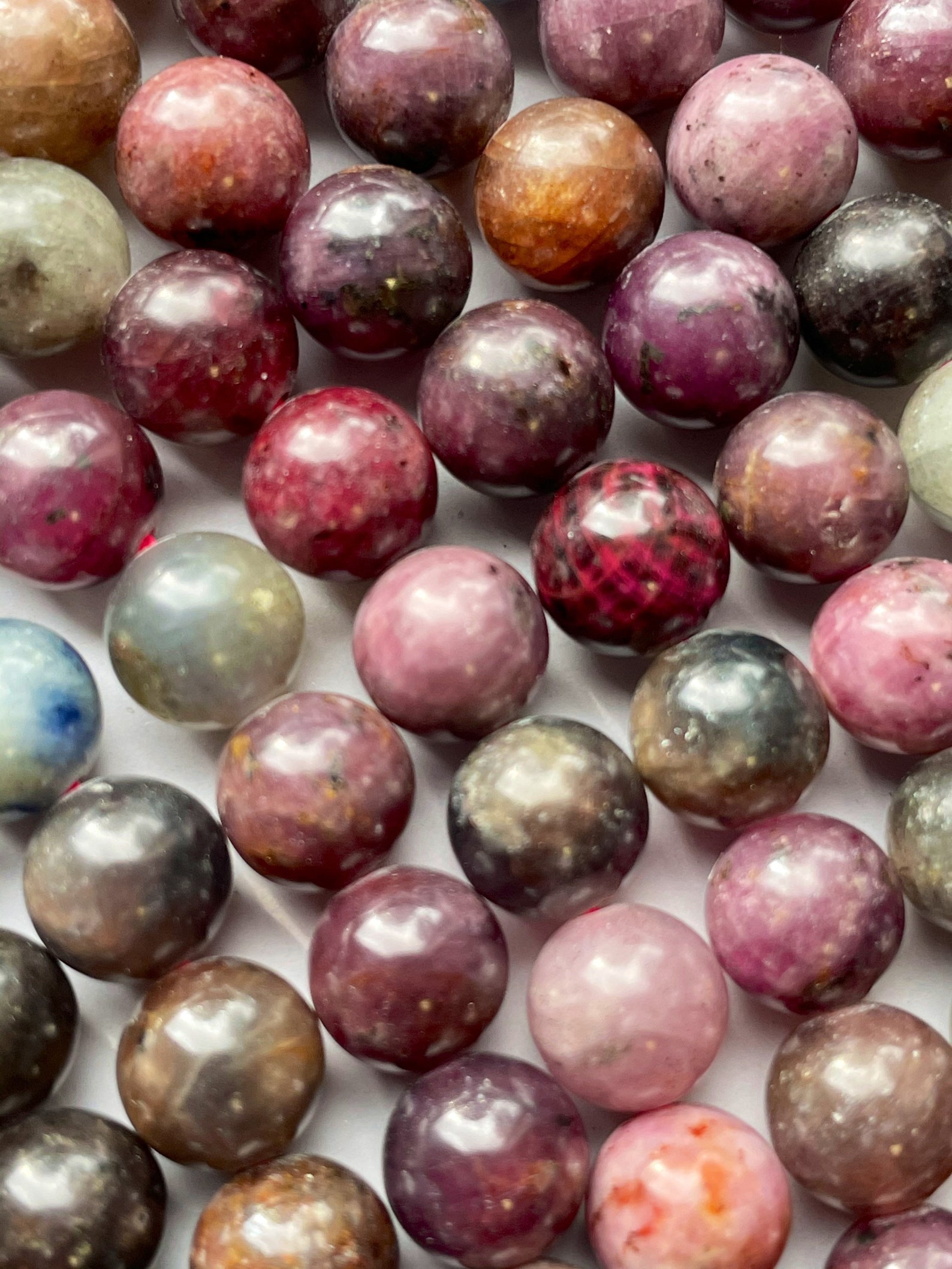 Natural ruby sapphire stone bead. 6mm 8mm round bead. | Etsy