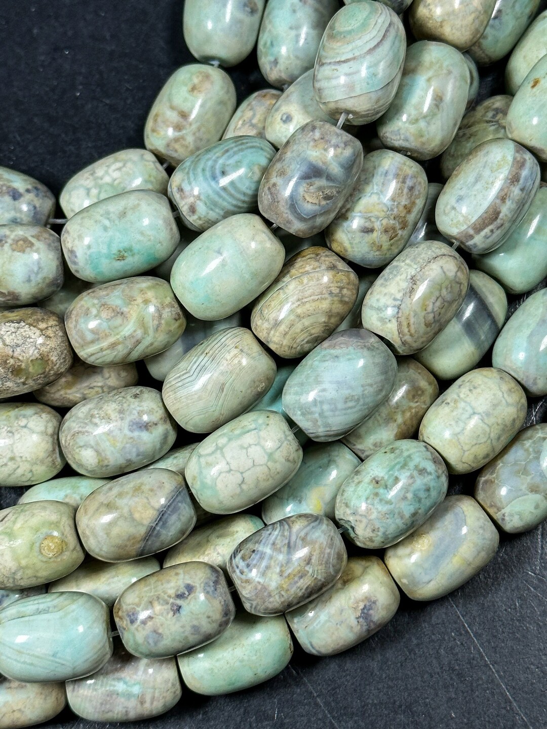 NATURAL Dragon Skin Agate Gemstone Bead 18x13mm Barrel Shape Bead ...