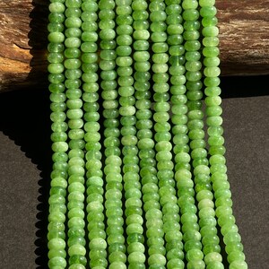 Beautiful Green Jade Gemstone Bead 8x5mm Smooth Rondelle Beads ...