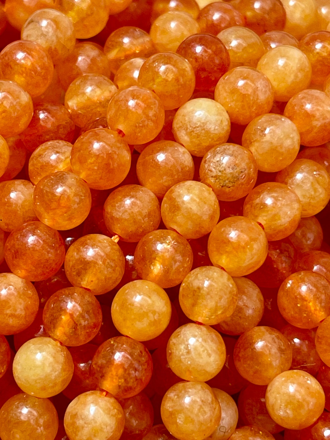 Natural Orange Jade Gemstone Bead 6mm 8mm Round Beads, Beautiful Orange ...
