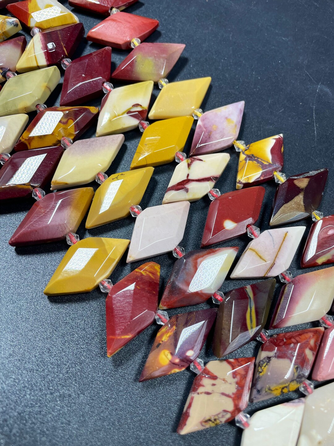 AAA Natural Mookaite Gemstone Bead. 16x28mm Diamond Shape Bead. Natural ...