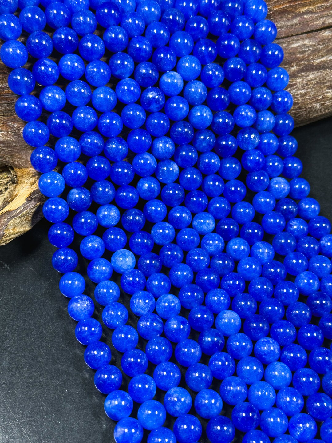 Natural Blue Jade Gemstone Bead 6mm 8mm 10mm Round Beads, Beautiful ...