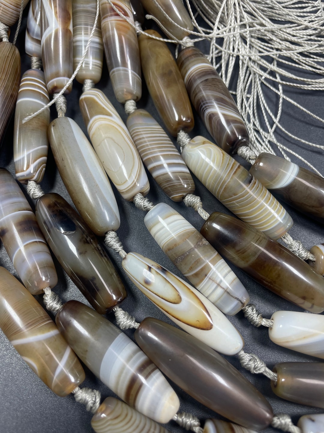 AAA Natural Botswana Agate Gemstone Bead. Barrel Shape. Gorgeous ...