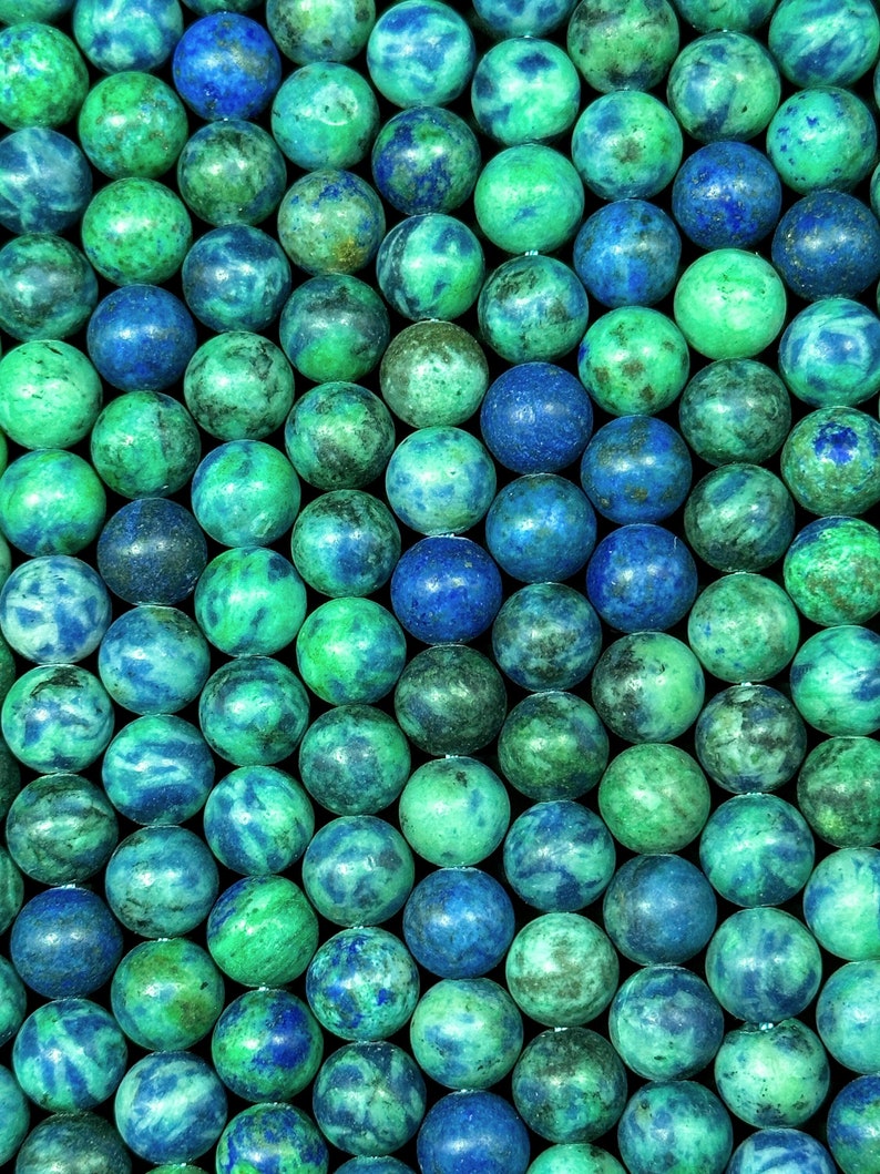 NATURAL Matte Azurite Gemstone Bead 4mm 6mm 8mm 10mm 12mm Round Beads ...
