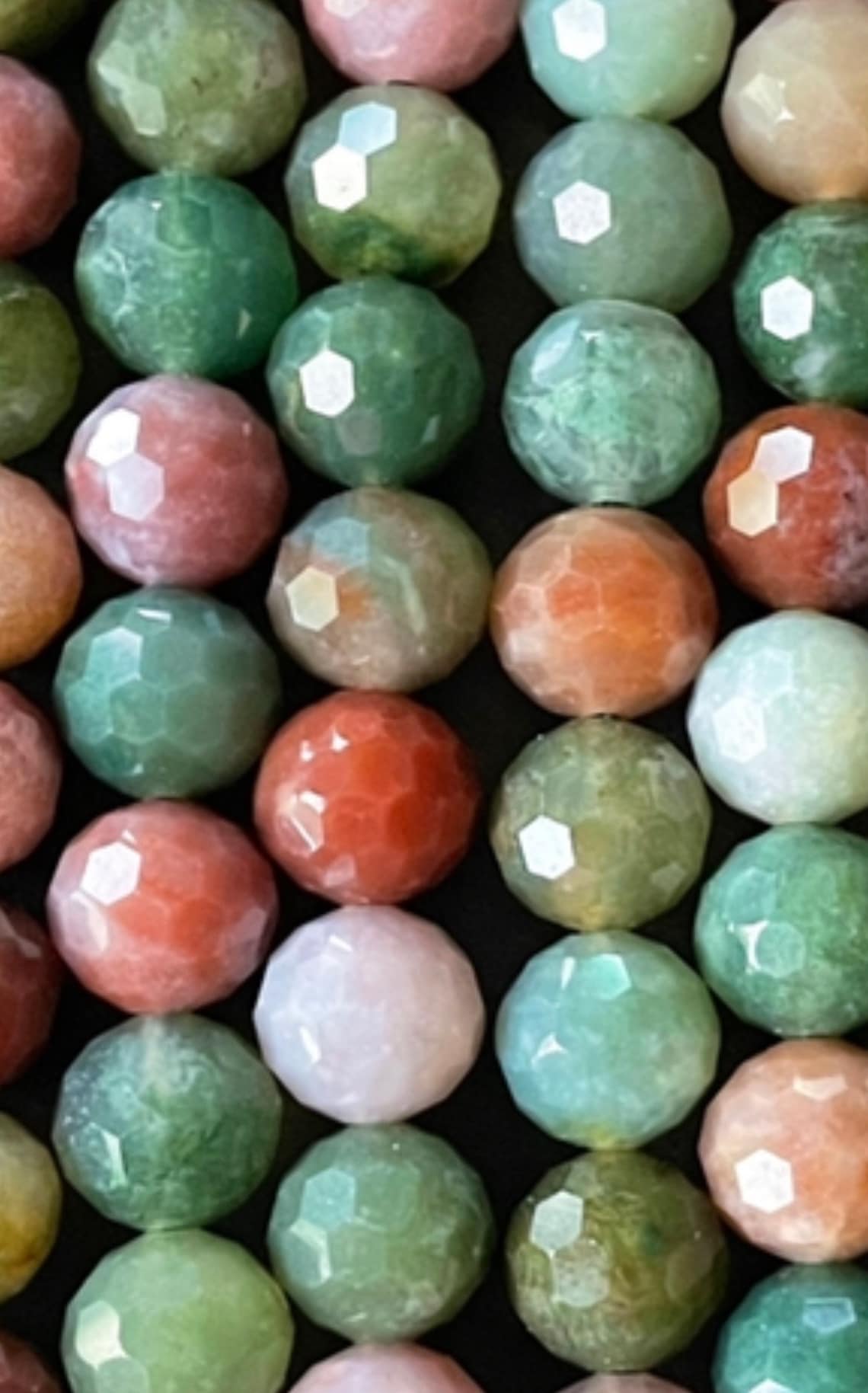 Natural Indian jade stone bead. Faceted 6mm 8mm 10mm round | Etsy