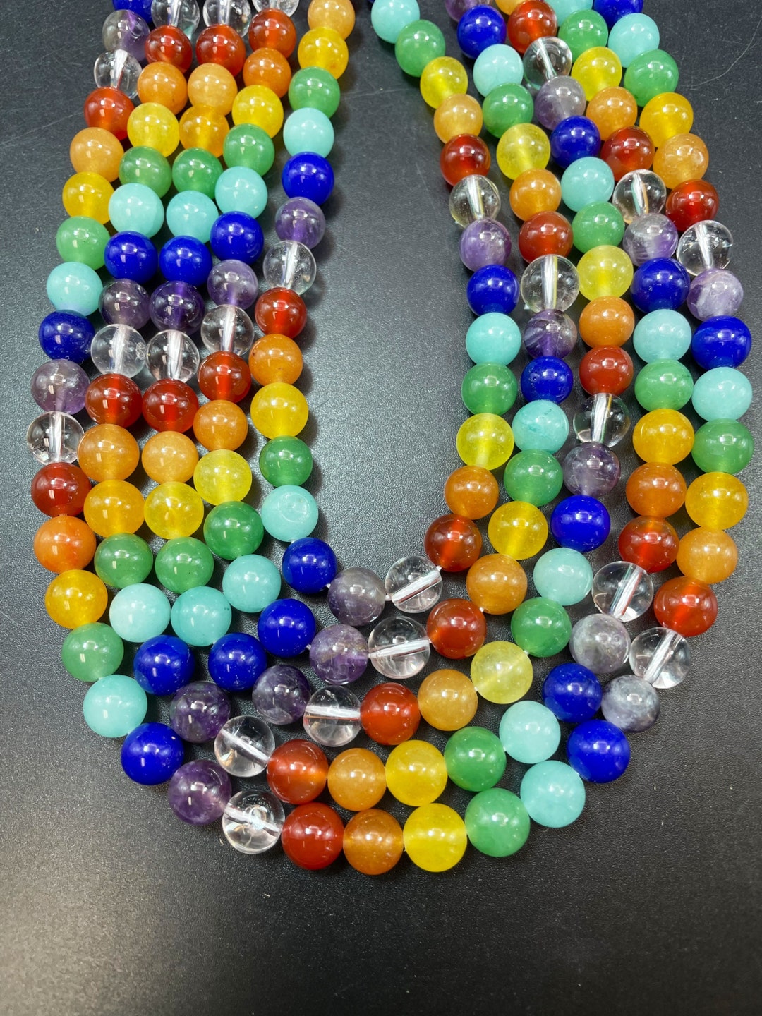 AAA Natural Multi Color Gemstone Bead. 6mm 8mm 10mm 12mm Round Bead ...