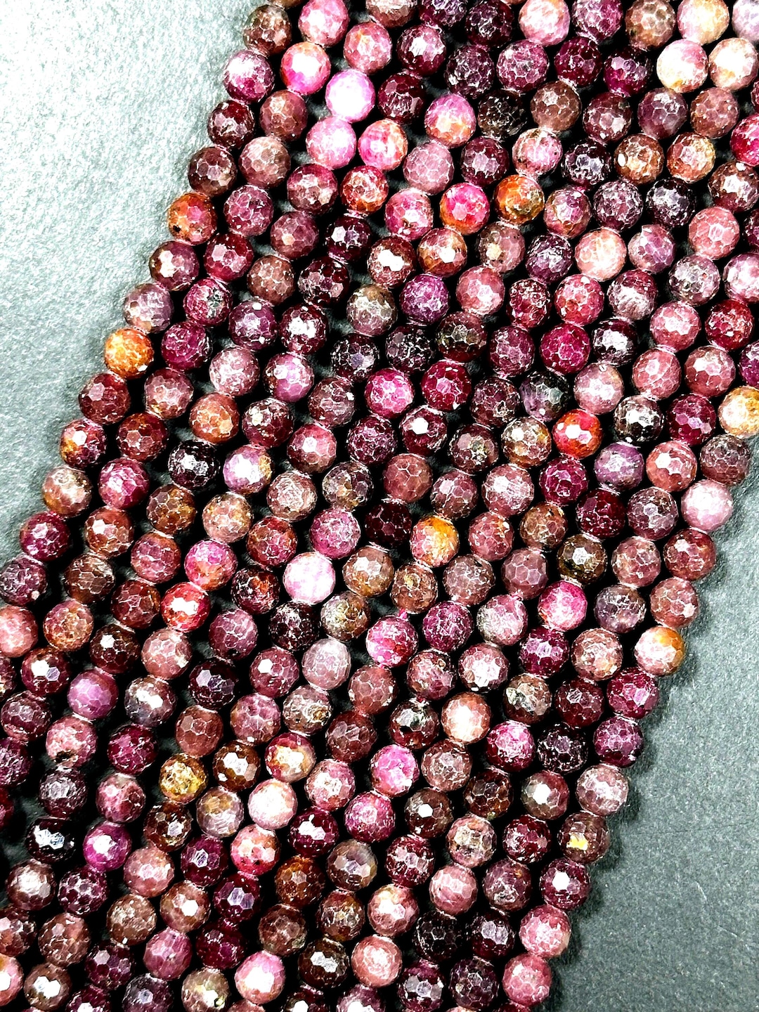 100% Natural Red Ruby Gemstone Bead Faceted 6mm Round Bead, Gorgeous ...