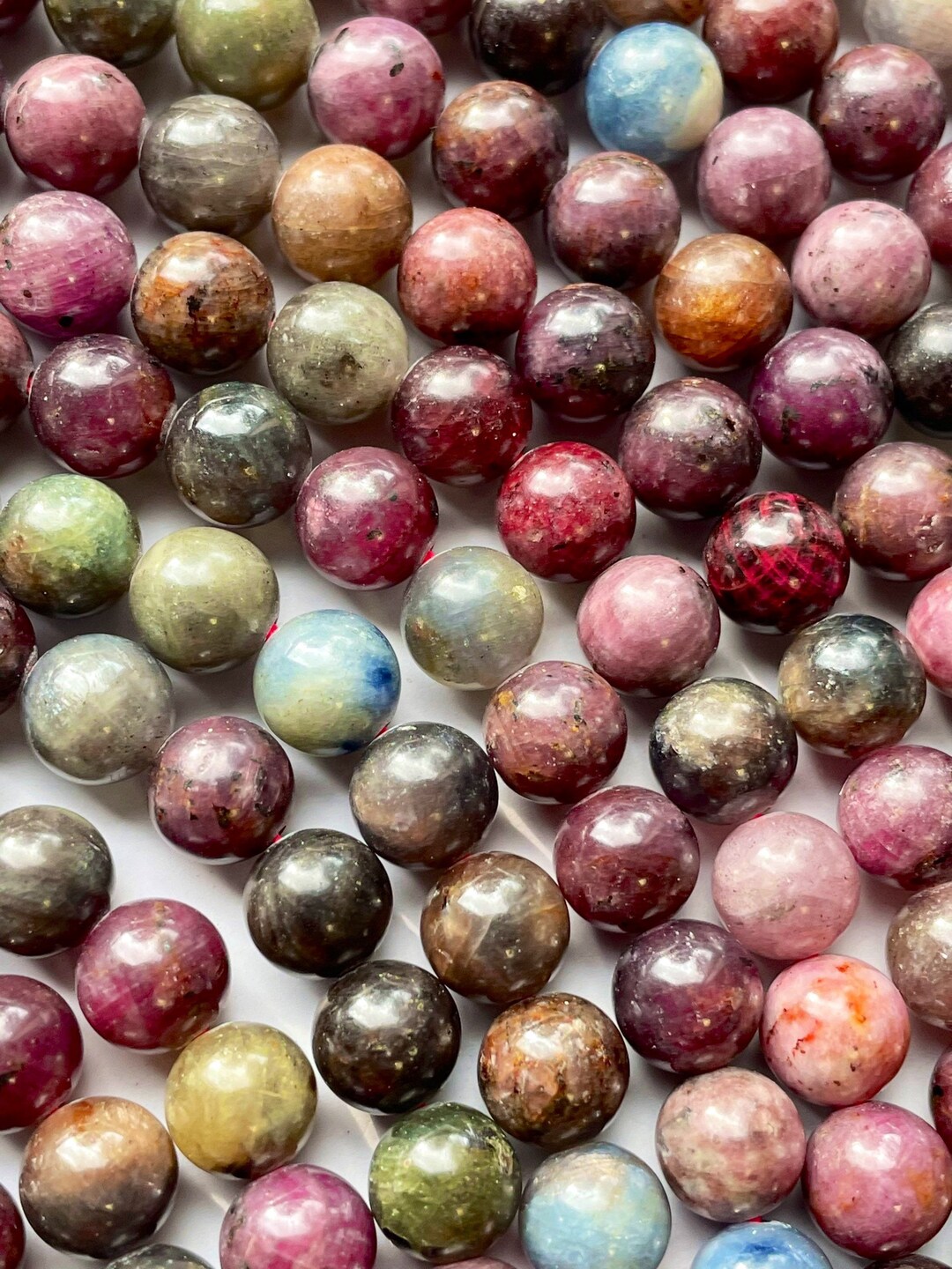 Natural Ruby Sapphire Stone Bead. 6mm 8mm Round Bead. Beautiful Natural ...