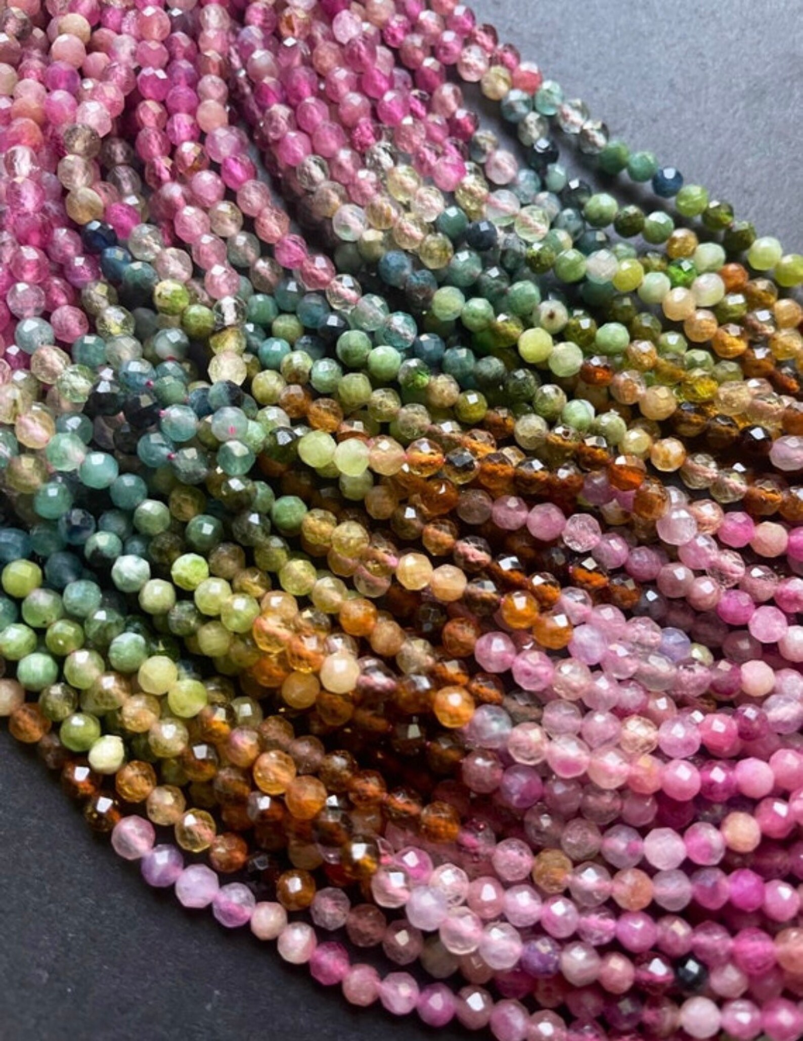 AAA Natural Watermelon Turmaline Stone Bead . Beautiful Natural Multi ...