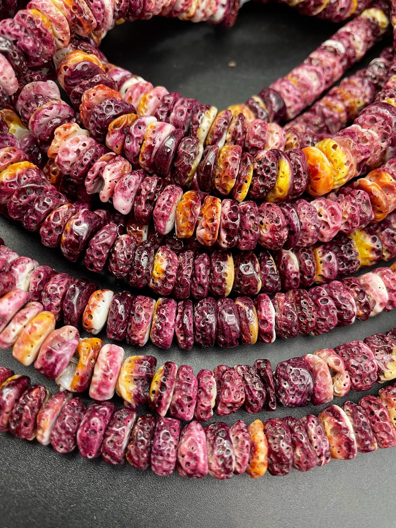 AAA Natural Purple Spiny Oysters Shell Bead. 4x10mm Roundell | Etsy