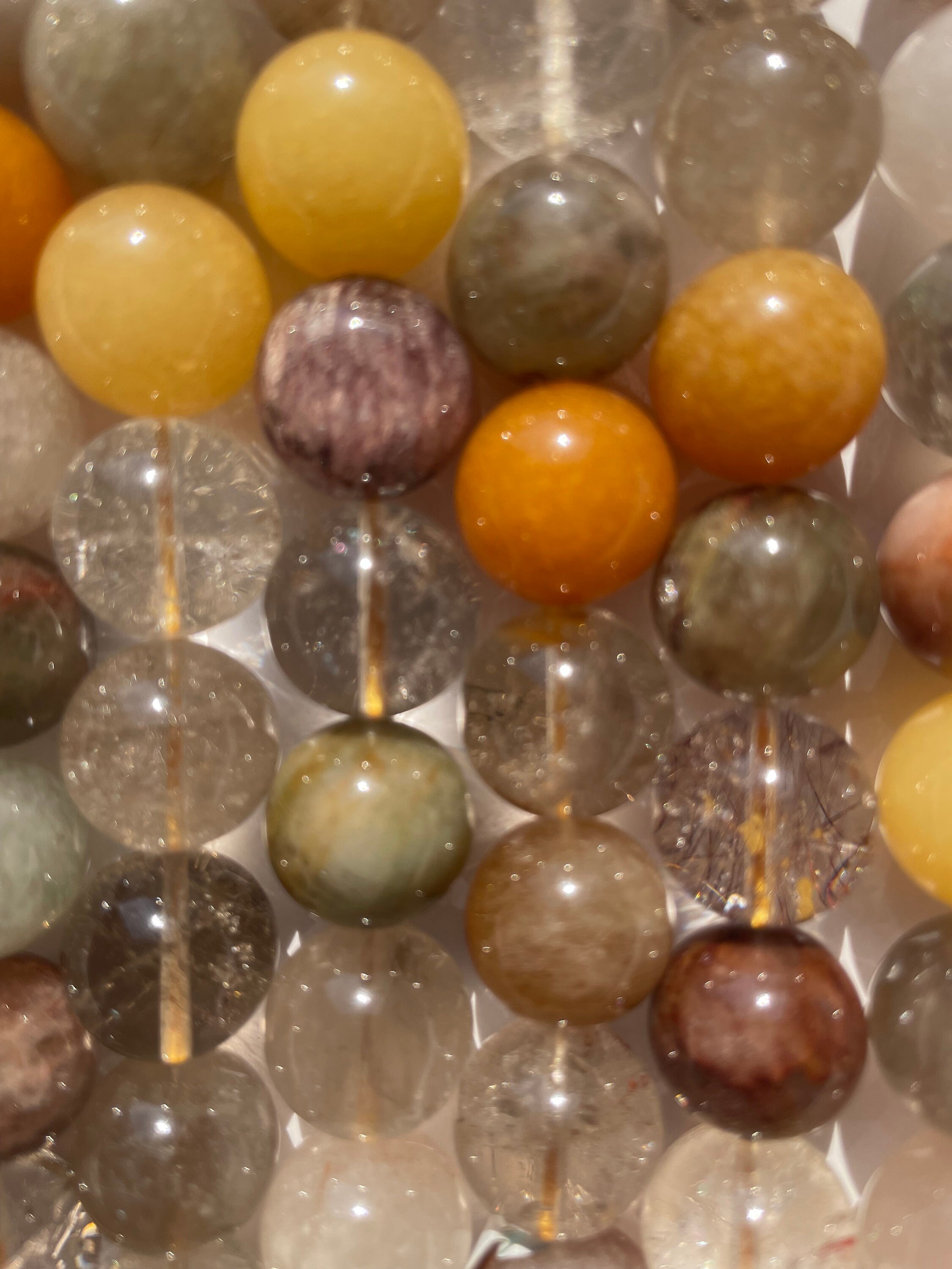 AAA Natural Rutilated Quartz Gemstone Round Bead. Gorgeous Natural ...