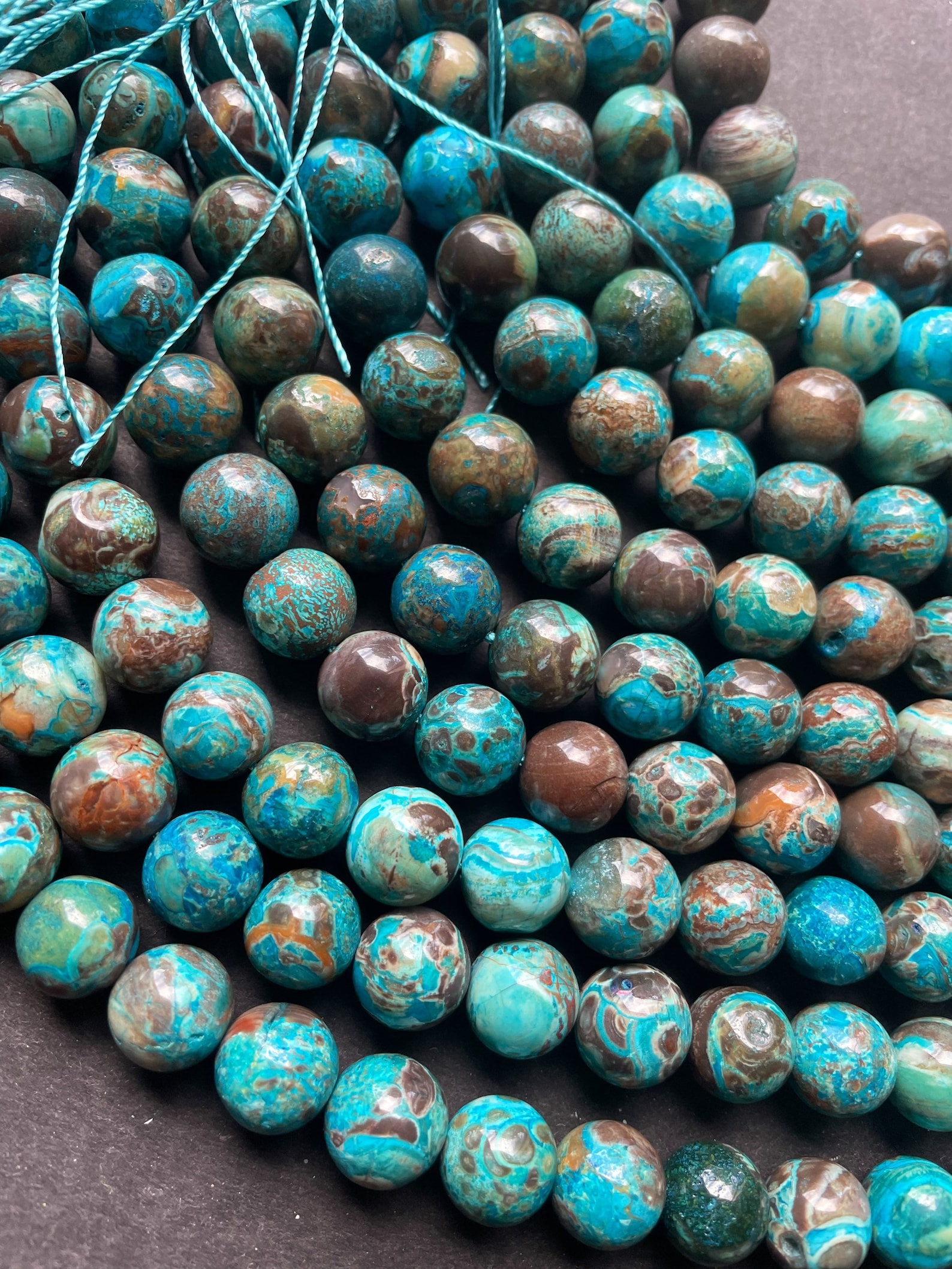 Beautiful Natural Blue New Ocean Jasper Stone Bead. 6mm 8mm 10mm 12mm ...