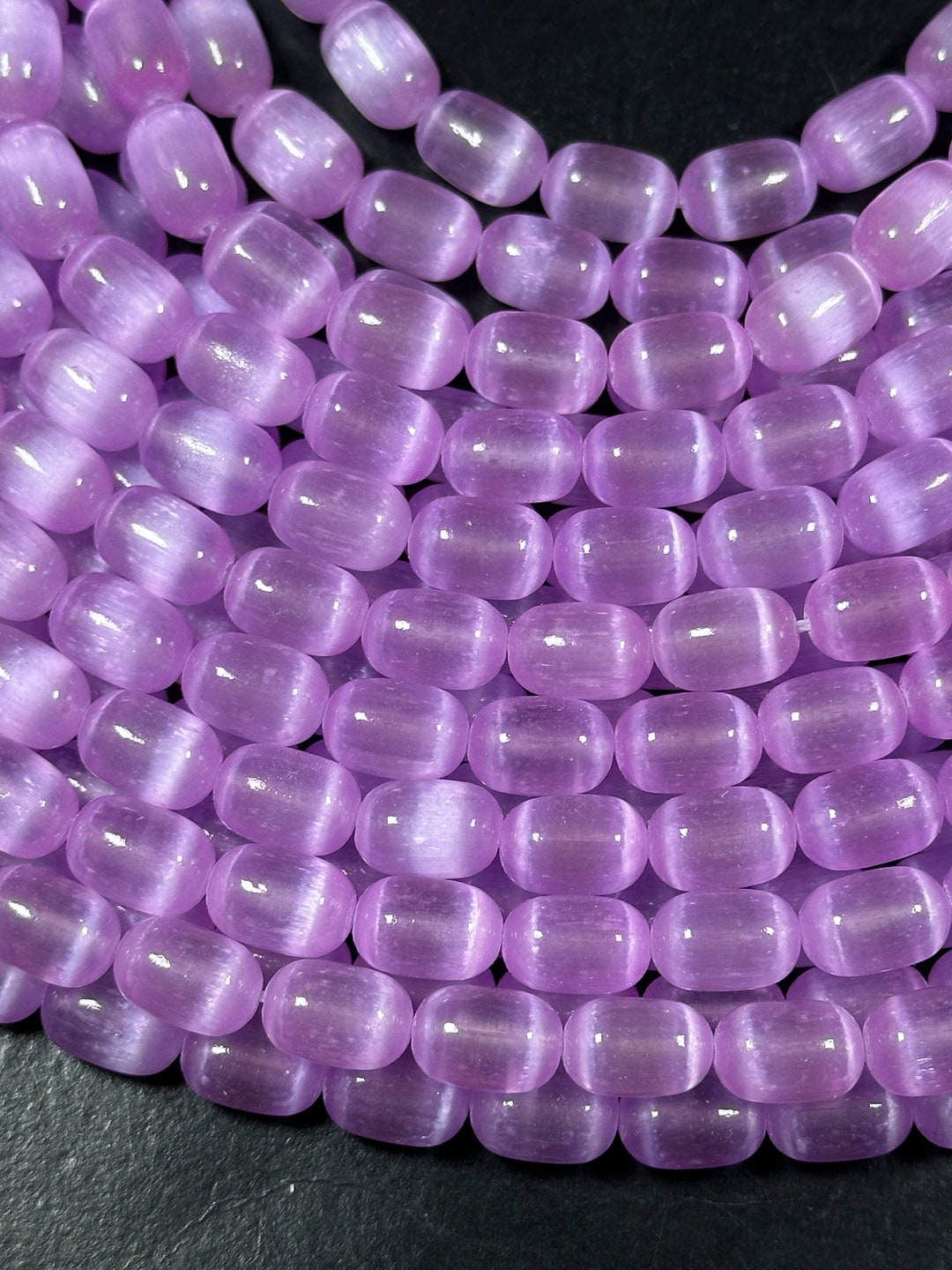Natural Purple Selenite Gemstone Bead 12x8mm Tube Shape, Beautiful ...