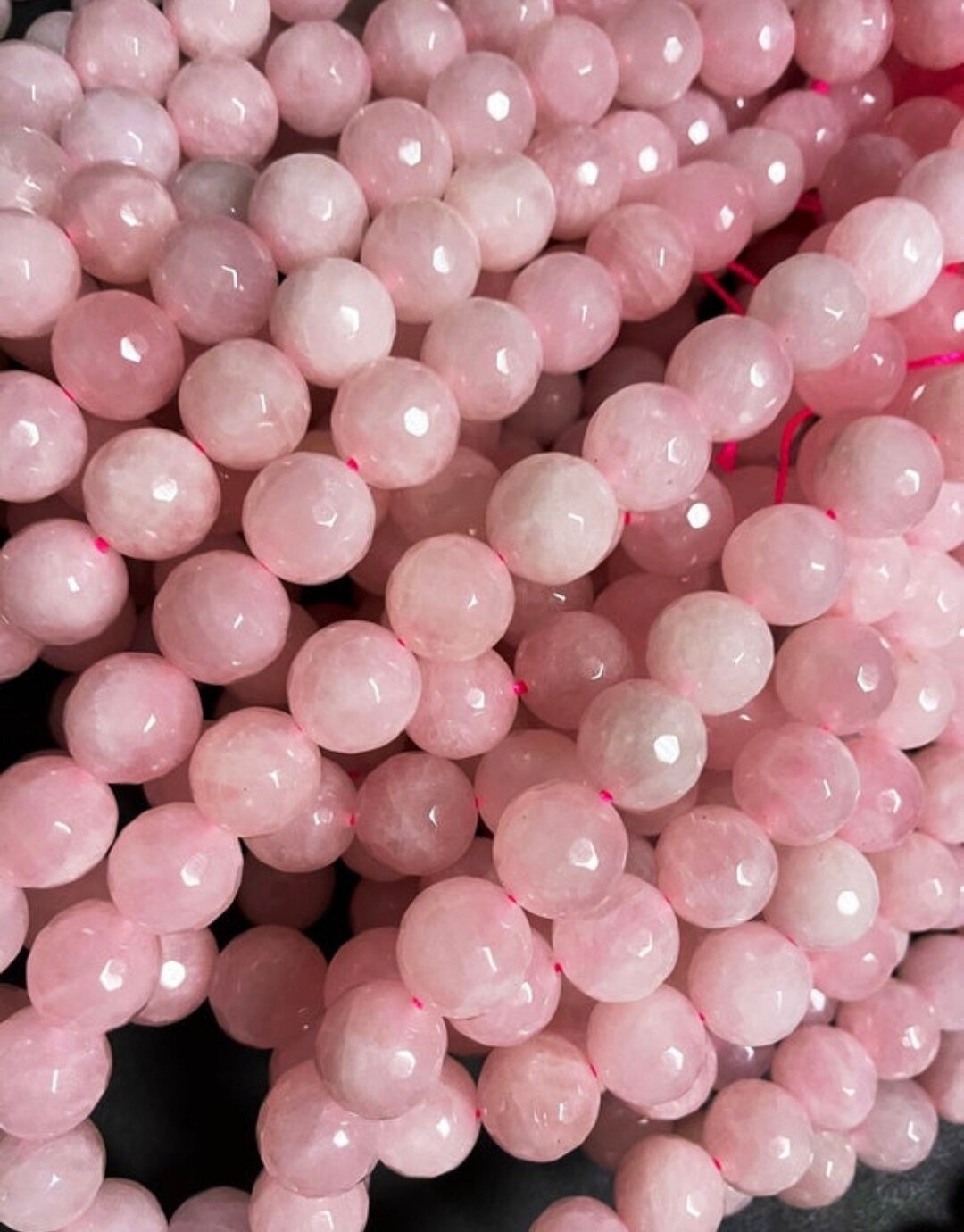 Natural Rose Quartz Stone Bead. Faceted 4mm 6mm 8mm 10mm 12mm Round ...