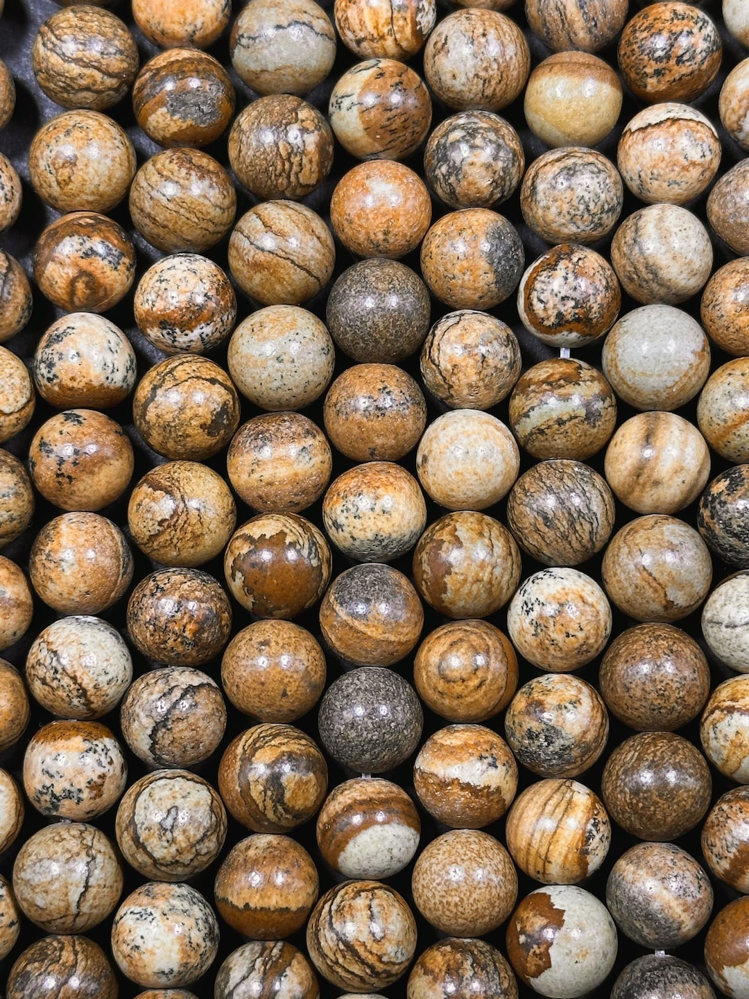 Natural Picture Jasper Gemstone 4mm 6mm 8mm 10mm Round Beads, Beautiful ...