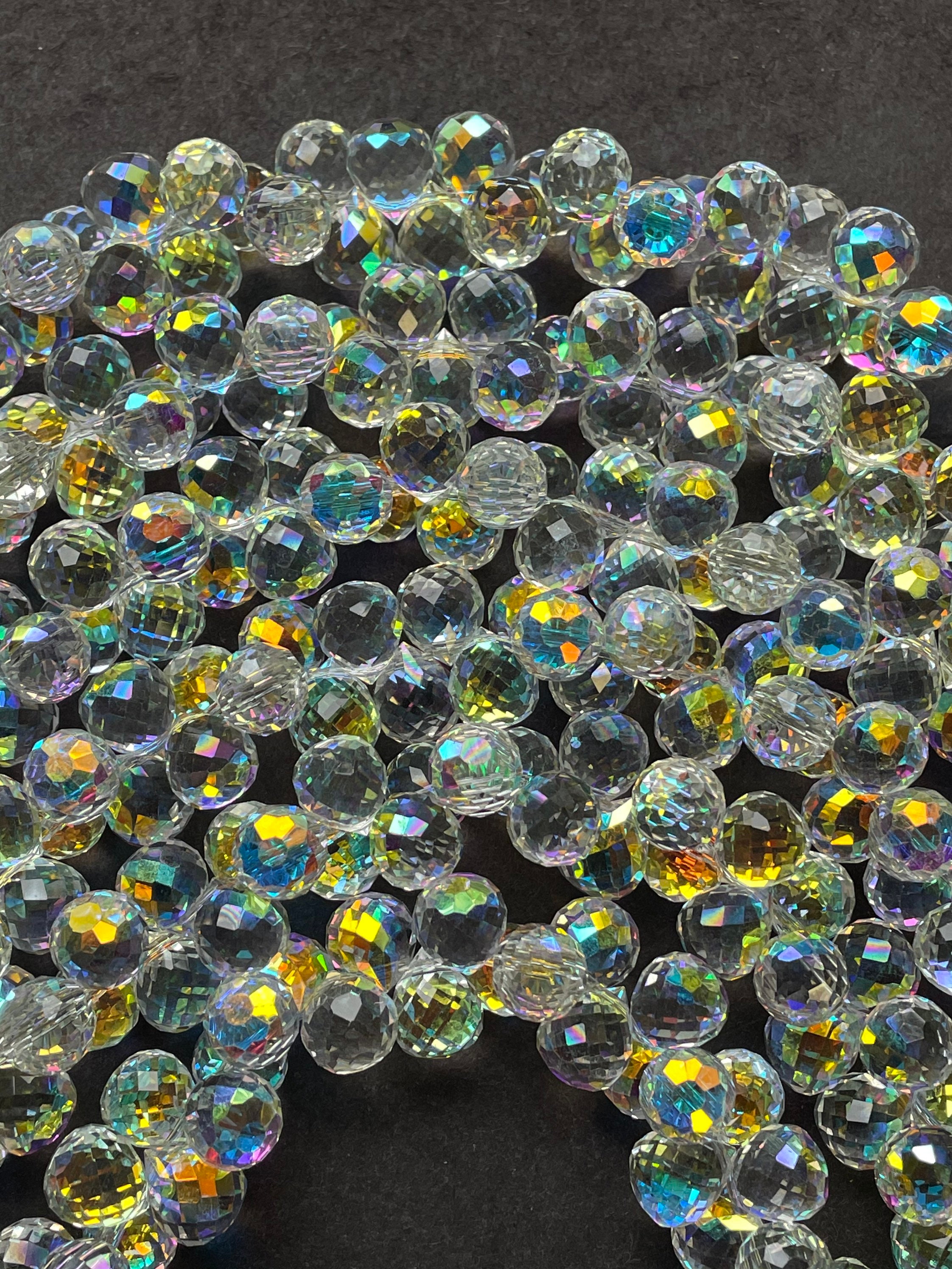 AAA High Quality Iridescent Crystal Beads, 10x8mm Faceted Teardrop ...