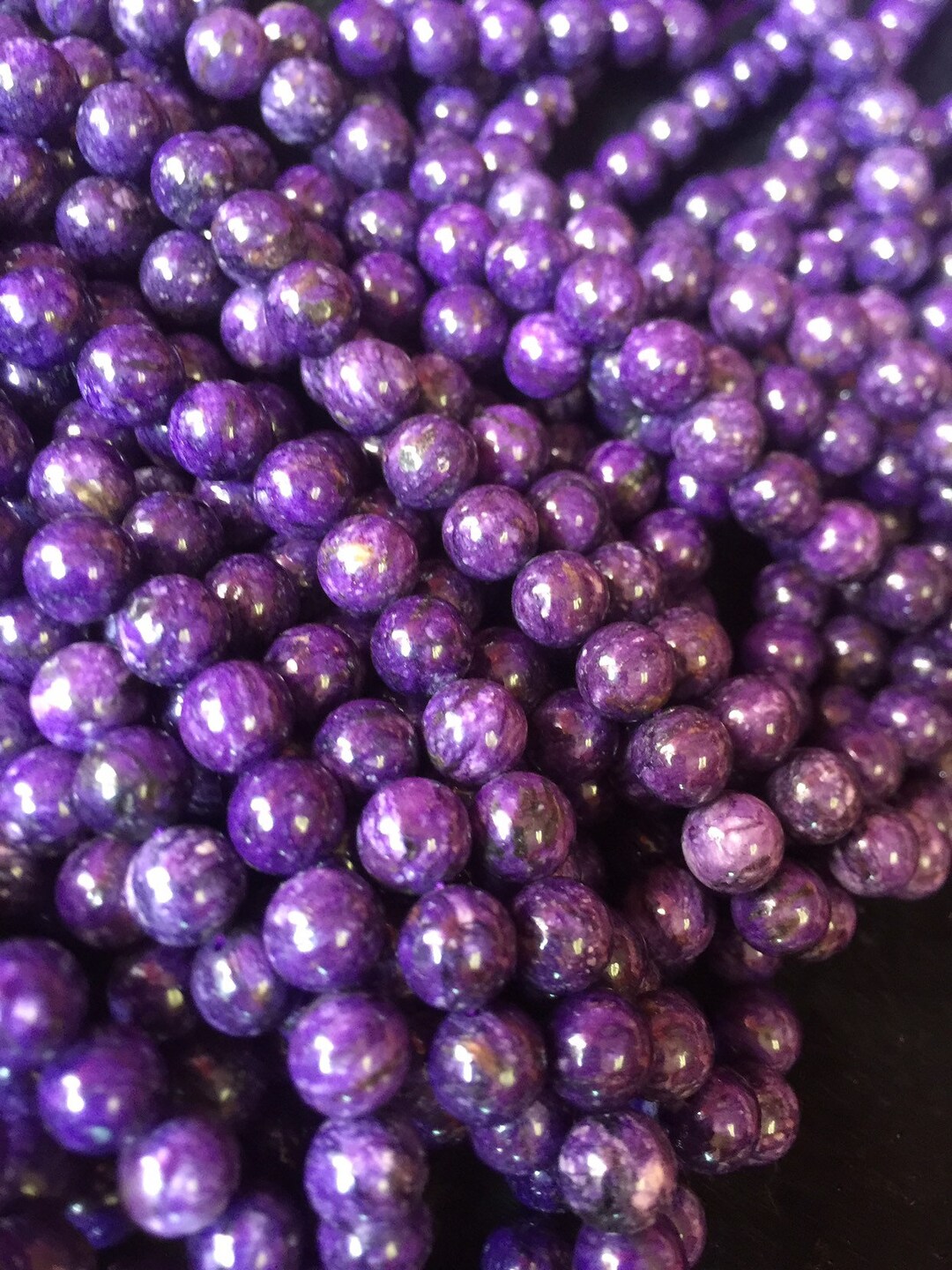Beautiful Charoite. Gemstone Bead . 6mm 8mm 10mm 12mm Round Bead ...