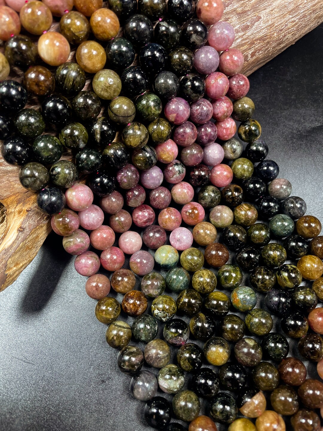AAA Natural Multi Color Turmaline Gemstone Round Bead . 6mm - Etsy
