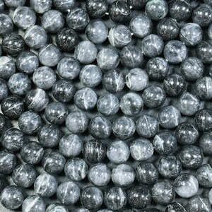 Natural Black Jasper Gemstone Bead 10mm Round Beads, Beautiful Black ...