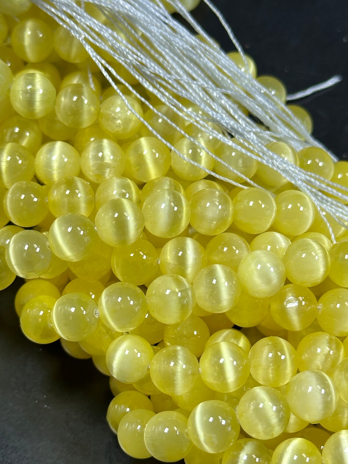 AAA Natural Selenite Gemstone Bead, 8mm 10mm Round Bead, Beautiful ...