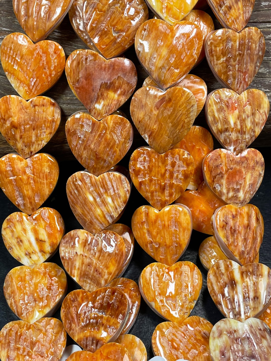 AAA Natural Spiny Oyster Heart Shape Shell Beads . Gorgeous Natural ...