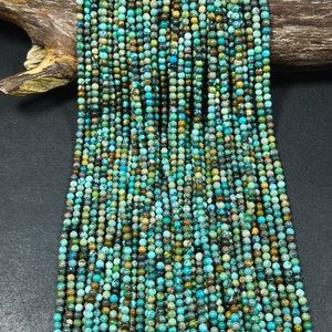 Natural Turquoise Gemstone Bead 4mm Round Beads, Beautiful Natural Blue ...