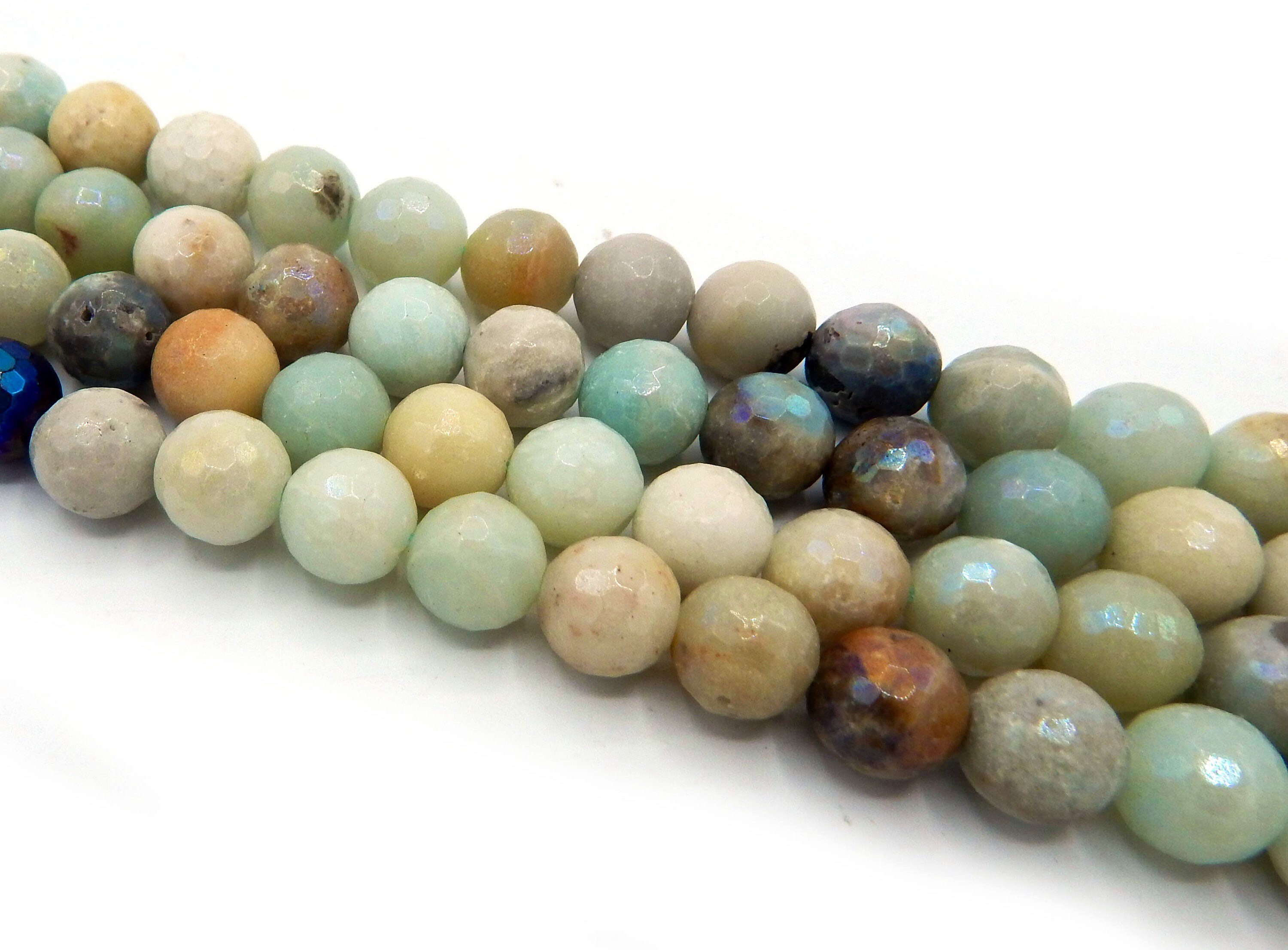 NATURAL Gemstone Flower Amazonite Faceted Round | Etsy