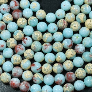 Natural Sea Sediment Jasper Gemstone Bead 6mm 8mm 10mm Round Beads ...