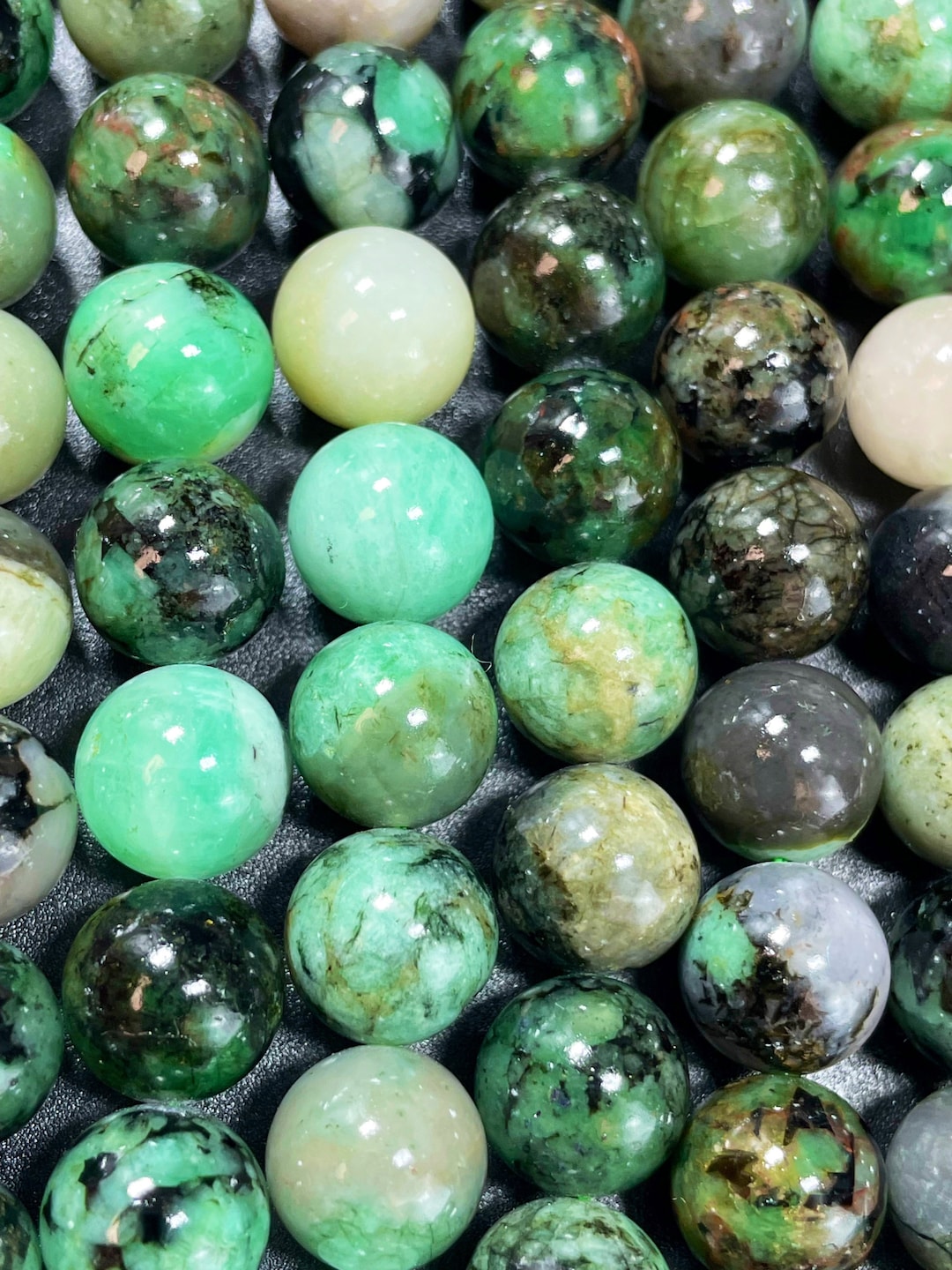 100% Natural Emerald Gemstone Bead. 6mm 8mm 10mm Round Bead. Gorgeous ...