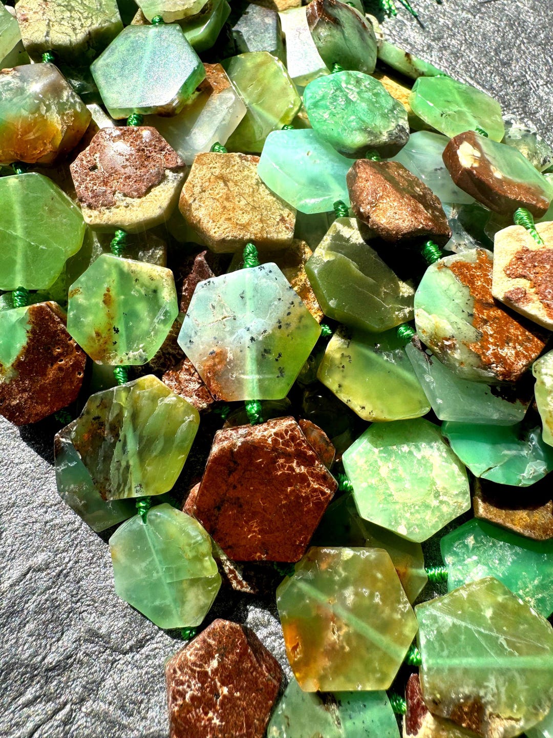 Natural Chrysoprase Gemstone Bead. Unique Shape . Gorgeous Natural ...
