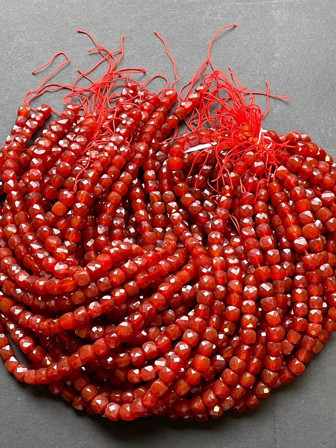 AAA Natural Carnelian Stone Bead. Faceted 9mm Square Shape. - Etsy