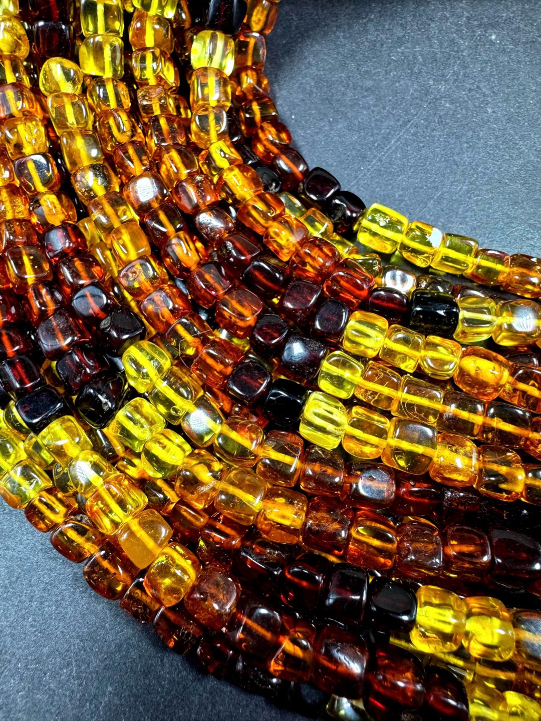 Natural Baltic Gold Stone Bead 7-8mm Freeform Cube Shape, Beautiful ...